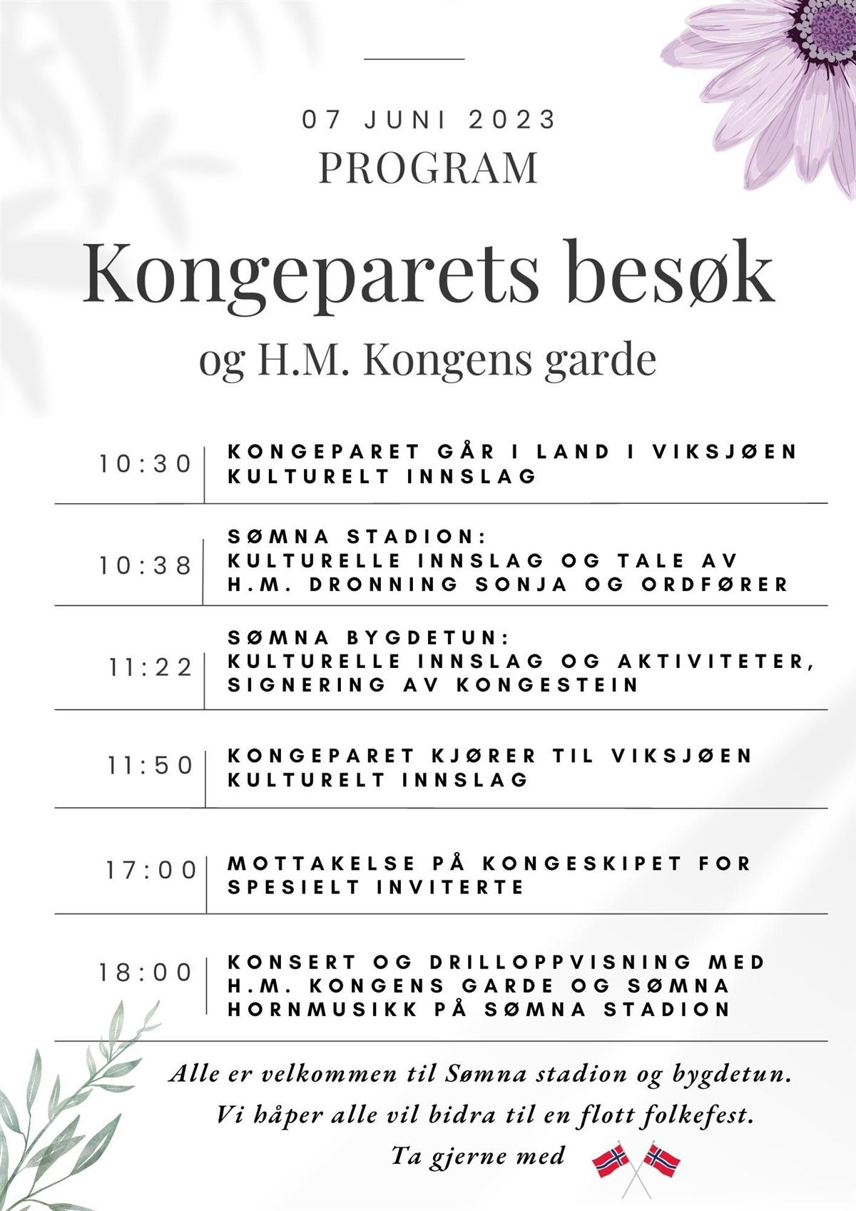 Kongeparets besøk i Sømna - Sømna kommune Kongeparets besøk i Sømna - Sømna kommune